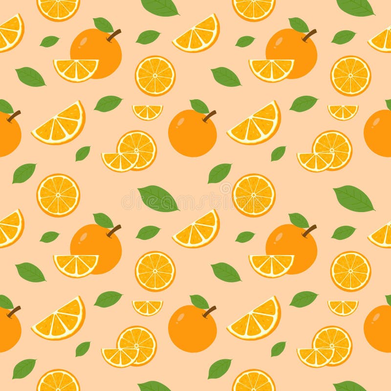 Seamless Pattern of Oranges, Background, Wrapping Paper, Wallpaper ...