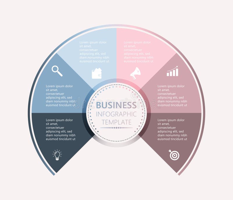Three Steps Work Process Circle Business Infographic Template Stock ...