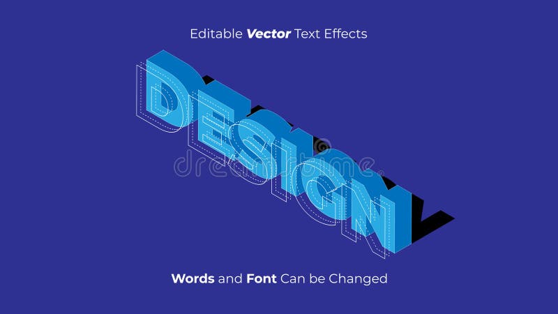 Editable Flat 3D Isometric Vector Text Effect Stock Vector ...