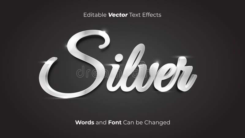 Editable Silver Text Effect Stock Illustrations – 1,206 Editable Silver ...