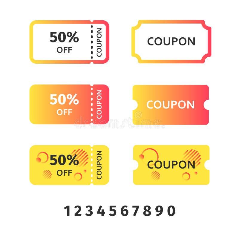 Set of discount coupons stock vector. Illustration of vector - 281238203