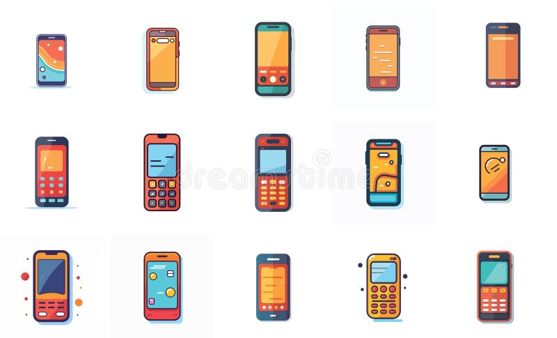 Sets of Illustration of a Phone Icon. Vector Illustration. Stock Vector ...