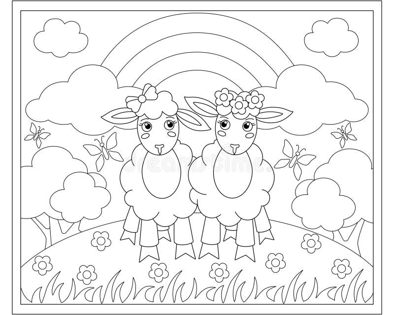Two Sheep Drawing
