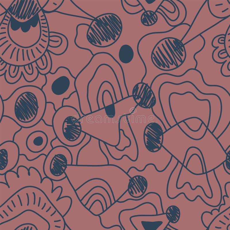 Abstract Unusual Geometry Seamless Pattern with Curved Geometry ...