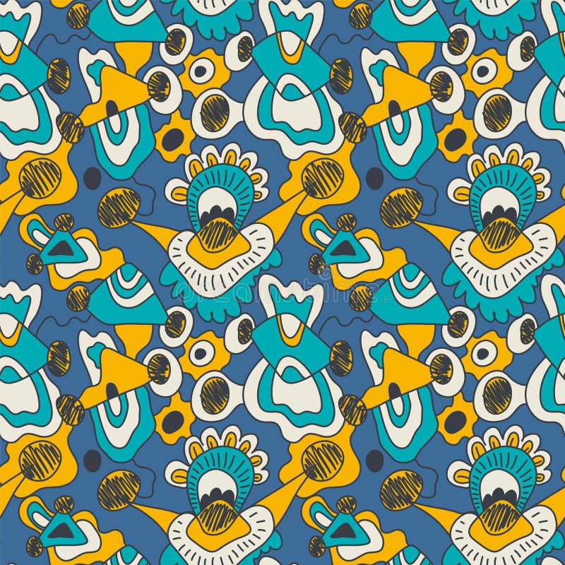 Abstract Unusual Geometry Seamless Pattern with Curved Geometry ...