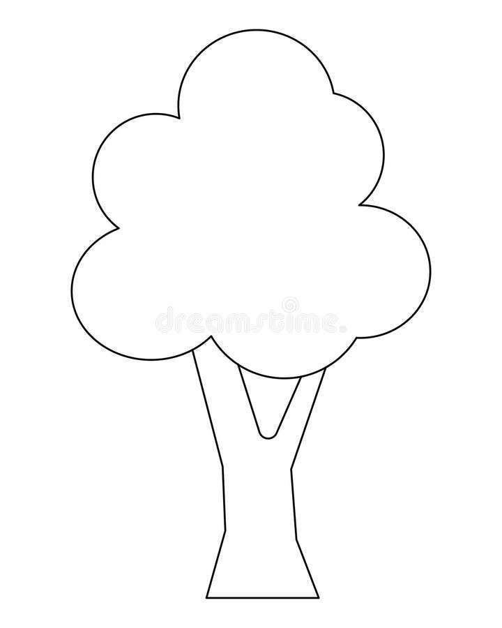 A Small Tree, a Simple Image of a Plant - a Vector Linear Picture for a ...