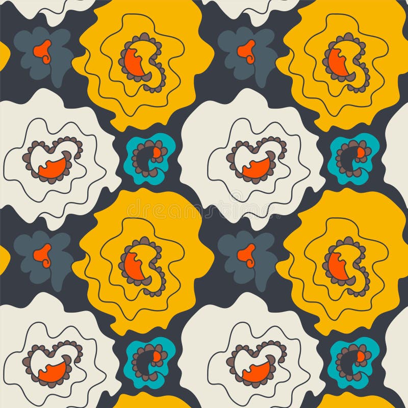 Abstract Vector Seamless Pattern with Colorful Flower Pattern Stock ...