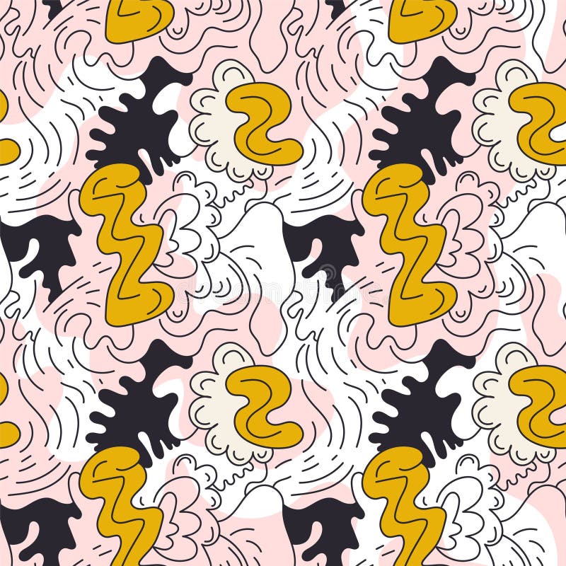 Abstract Seamless Colorful Surreal Artwotk with Wave Pattern Stock ...