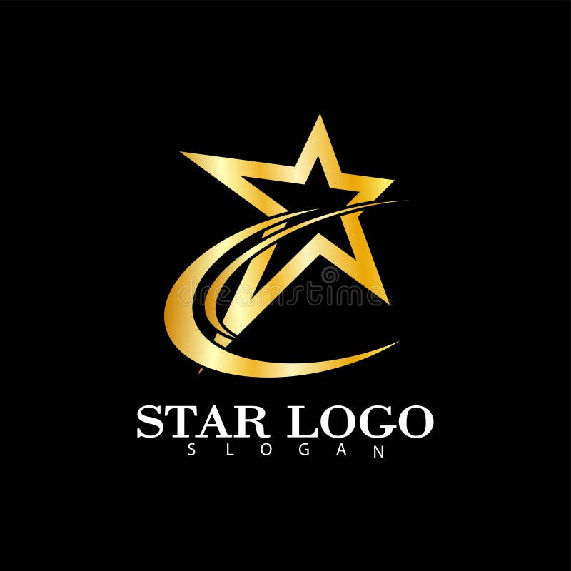 Gold Star Logo Design Template, Elegant Star Logo Design Stock Vector ...