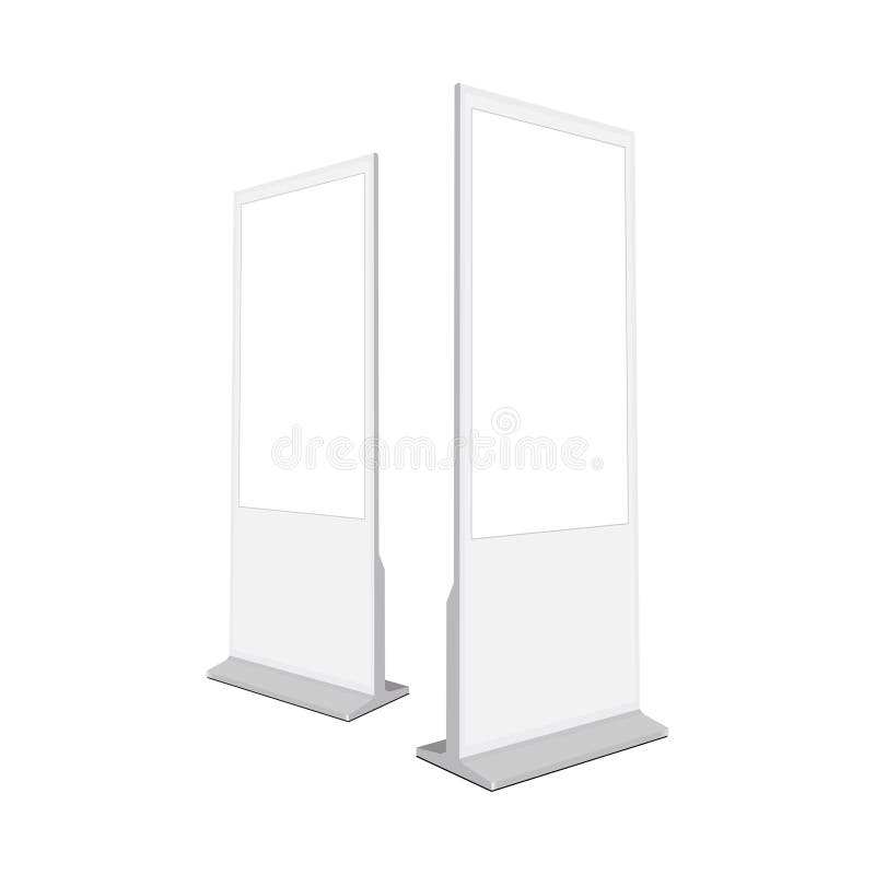 Clay Digital Signages with Blank Screens, Side Perspective View Stock ...