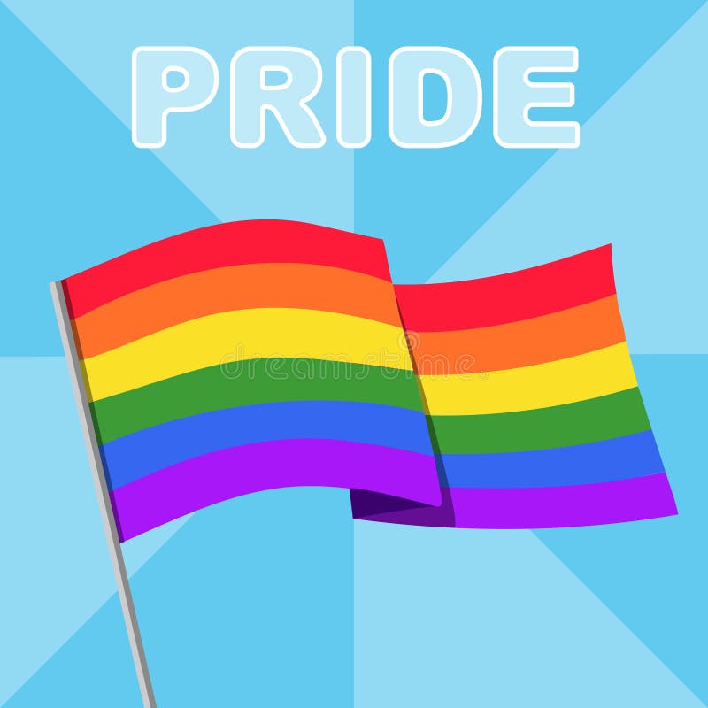 Waving Rainbow Flag Representing LGBTQ+ Pride and Diversity Stock ...