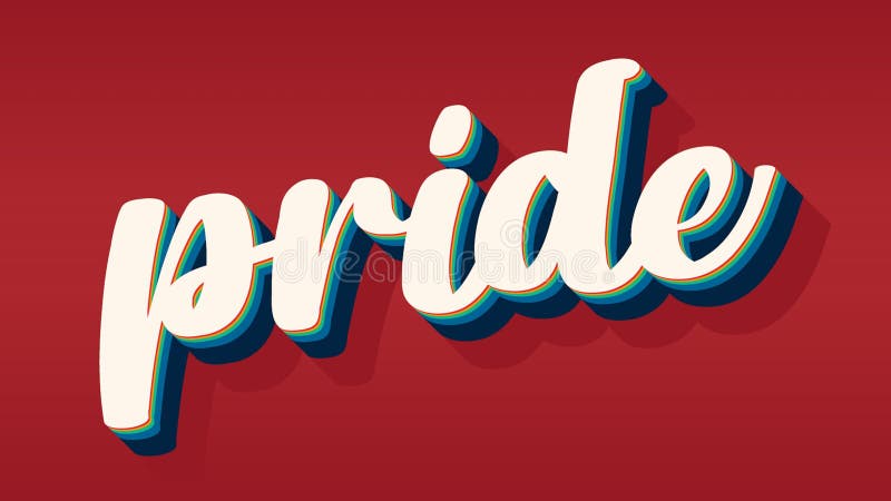 Vintage Sign of the Word Pride with Retro Rainbow Colored Lettering ...