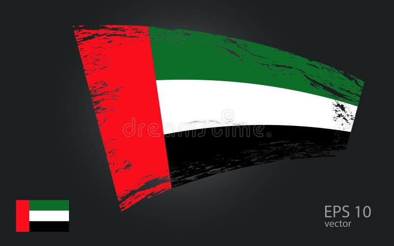 Vector Flag of Dubai, Illustration. Brush Paint Stroke Trail View Stock ...