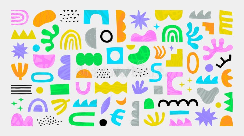 Colorful Abstract Shape Doodle Collection Stock Vector - Illustration ...