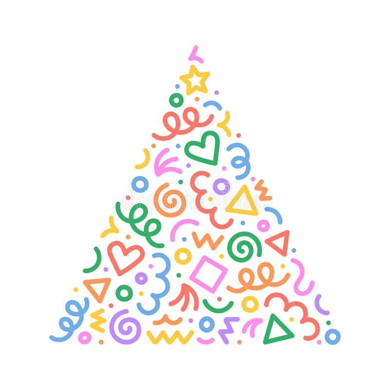 Fun Colorful Abstract Line Doodle Triangle Shape Stock Vector ...