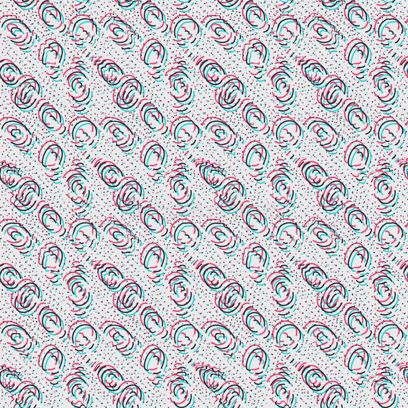 Cute Seamless Pattern with Dots and Twisted Lines in a Circle that are ...