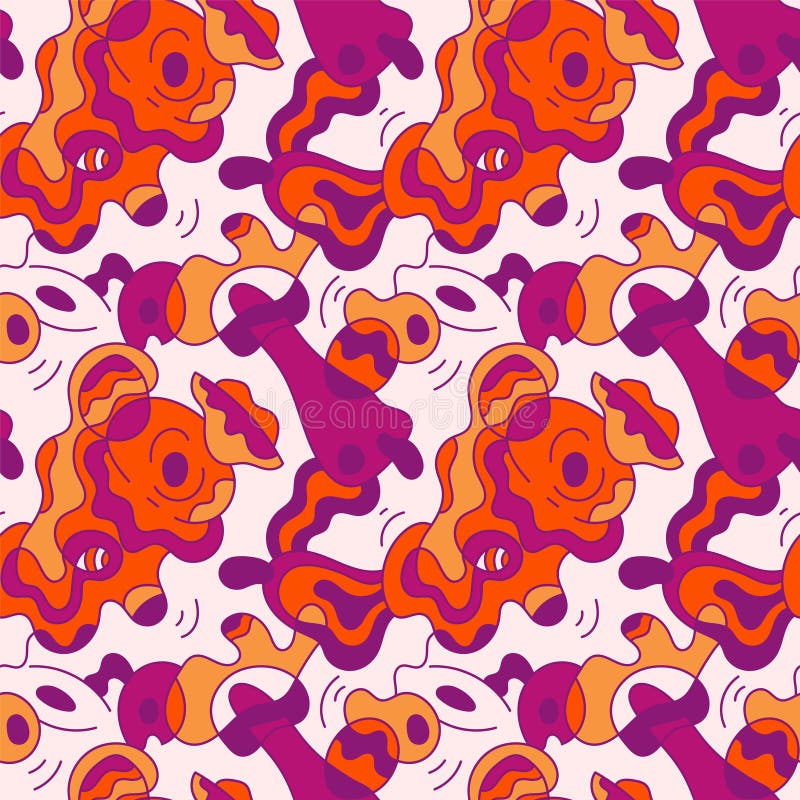 Seamless Artwork with Abstract Colorful Surreal Pattern Stock Vector ...