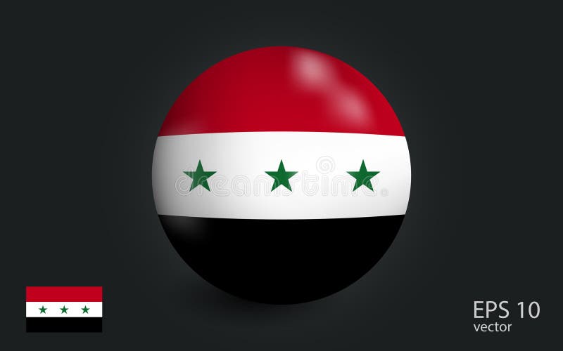 Web Realistic Ball with Flag of Iraq. Sphere with a Reflection of the ...