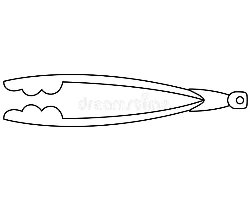 Barbecue Kitchen Tongs, Kitchen Cooking Tool - Vector Full Color ...