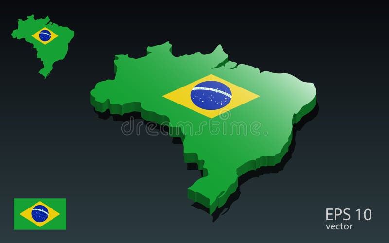 Brazil Country Shape 3d Illustration Stock Illustrations – 651 Brazil ...