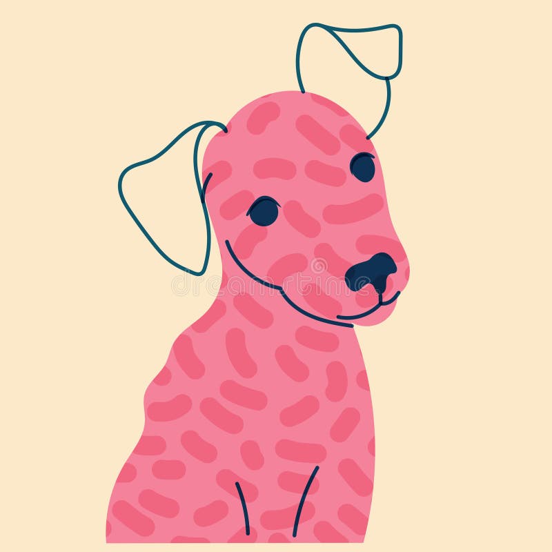 Pink, Fancy Dog, Puppy. Vector Illustration in Flat Cartoon Style Stock ...