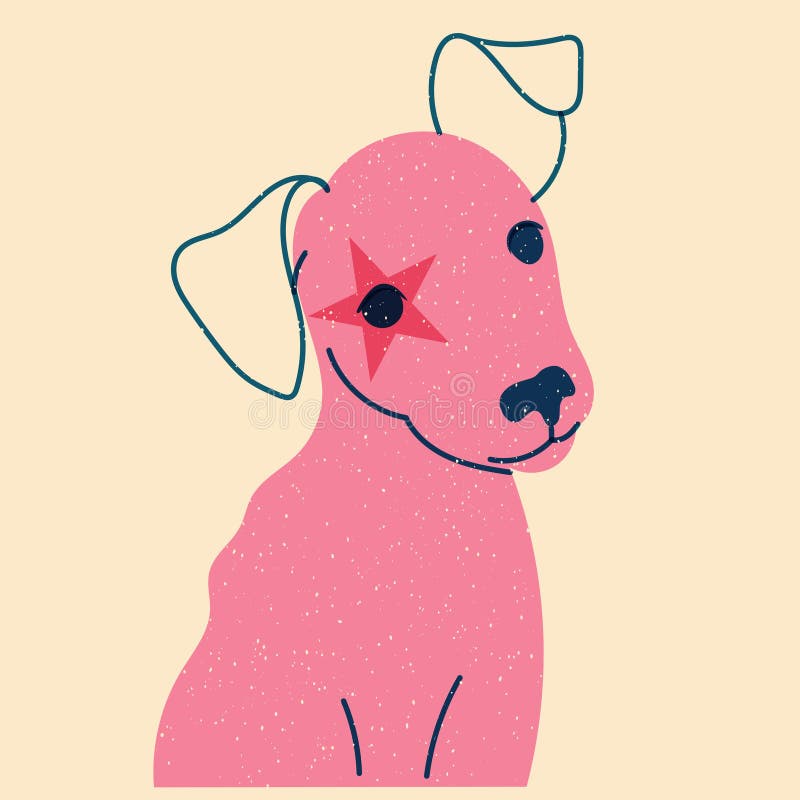 Pink, Fancy Dog, Puppy. Vector Illustration in Flat Cartoon Style Stock ...
