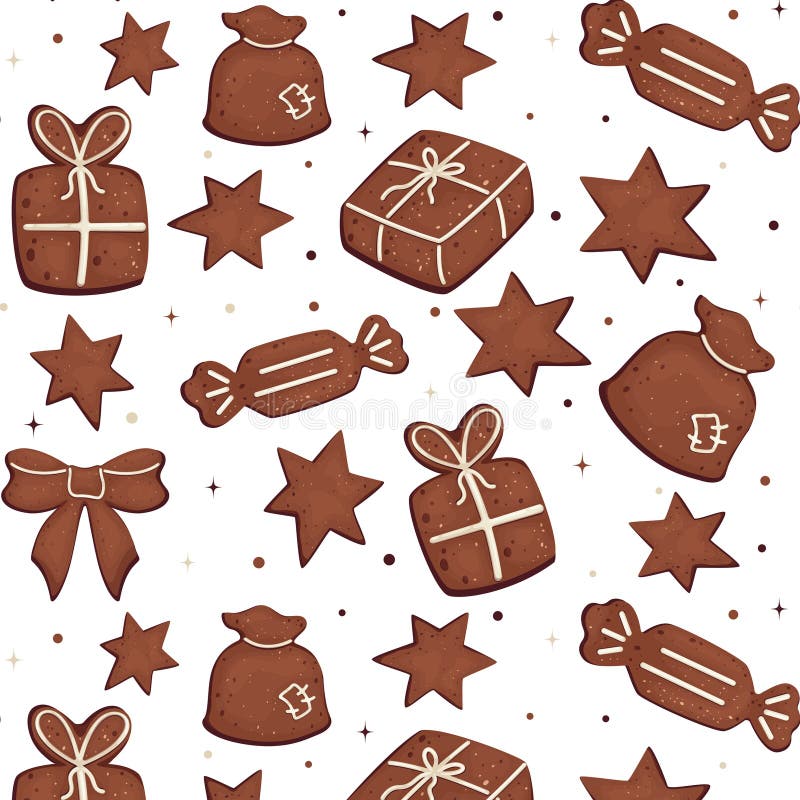 Gingerbread Pattern, Sweets Stock Vector - Illustration of hearts, tree ...