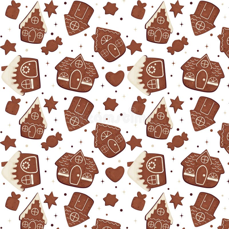 Gingerbread Pattern, Sweets Stock Vector - Illustration of decor ...