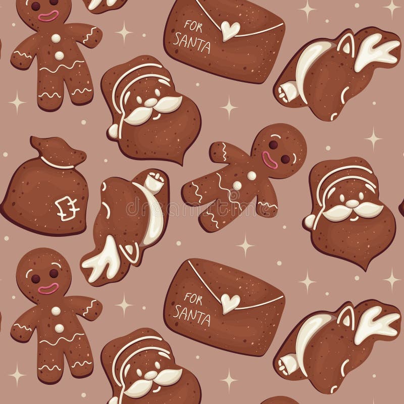 Gingerbread Pattern, Sweets Stock Vector - Illustration of december ...