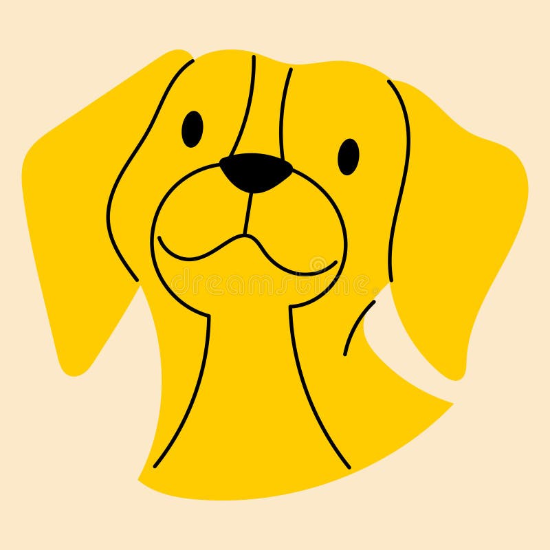 Yellow, Fancy Dog, Puppy. Vector Illustration in Flat Cartoon Style ...