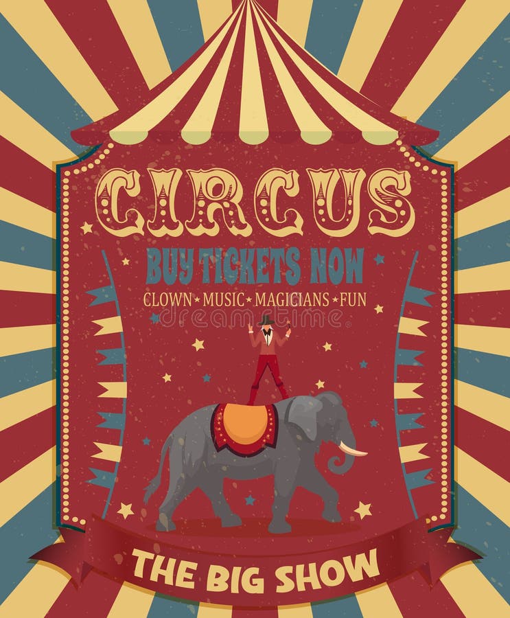 Vintage Circus Poster GRANGE TEXTURE Stock Illustration - Illustration ...