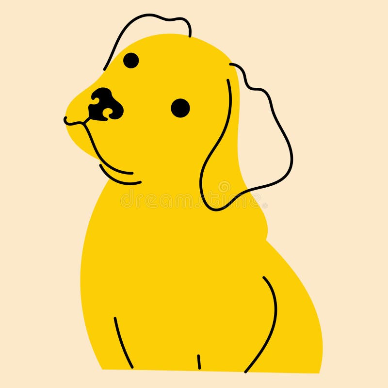 Yellow, Fancy Dog, Puppy. Vector Illustration in Flat Cartoon Style ...
