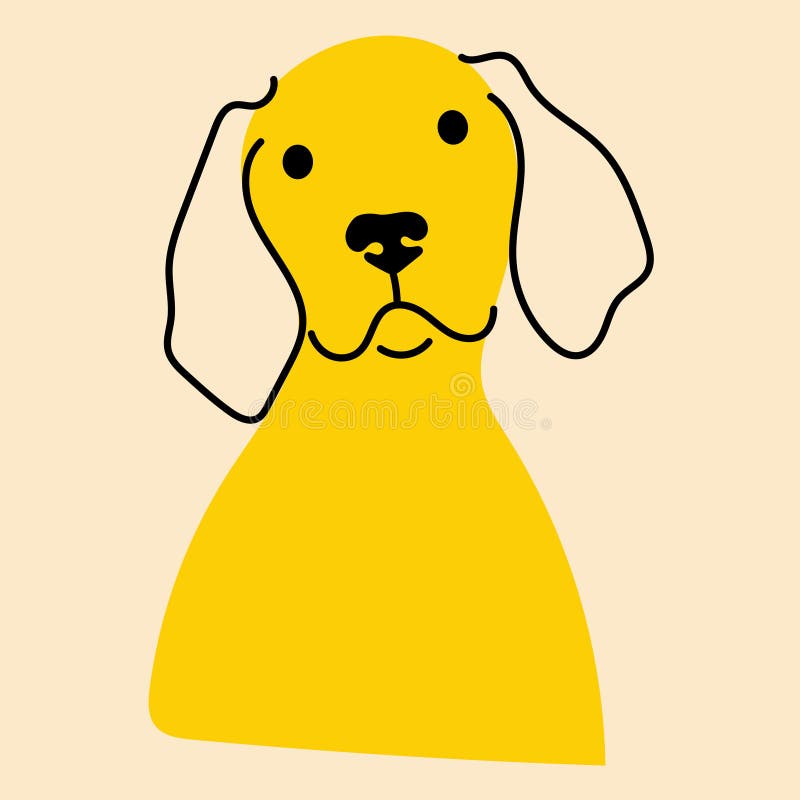 Yellow, Fancy Dog, Puppy. Vector Illustration in Flat Cartoon Style ...