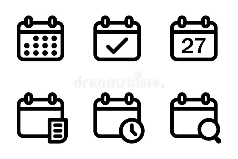 Vector icon of calendar stock vector. Illustration of clock - 286665681