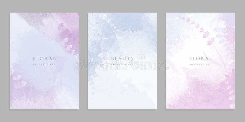Artistic Postcard Templates. Romantic Floral Watercolor Background ...