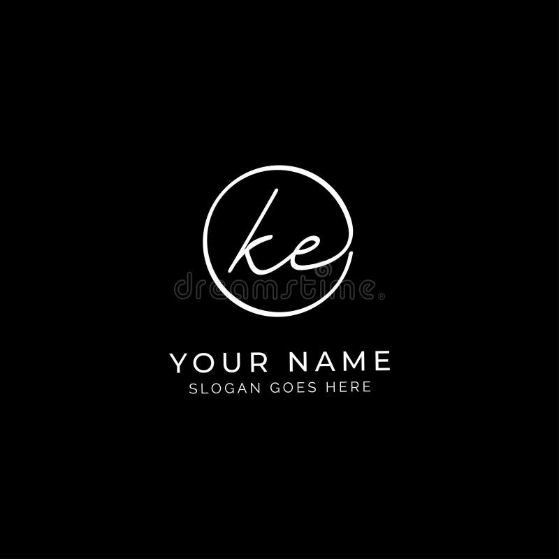 K, E, KE Initial Letter Handwritten and Signature Vector Logo. Business ...