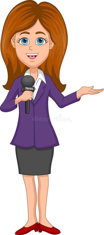 Young girl TV presenter stock vector. Illustration of people - 287633356