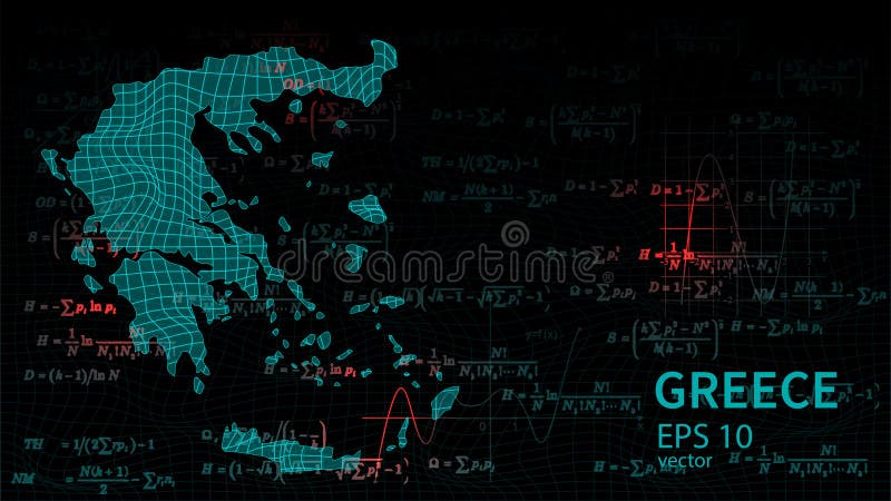 Technology Vector Map of Greece Connection Futuristic Modern Website ...