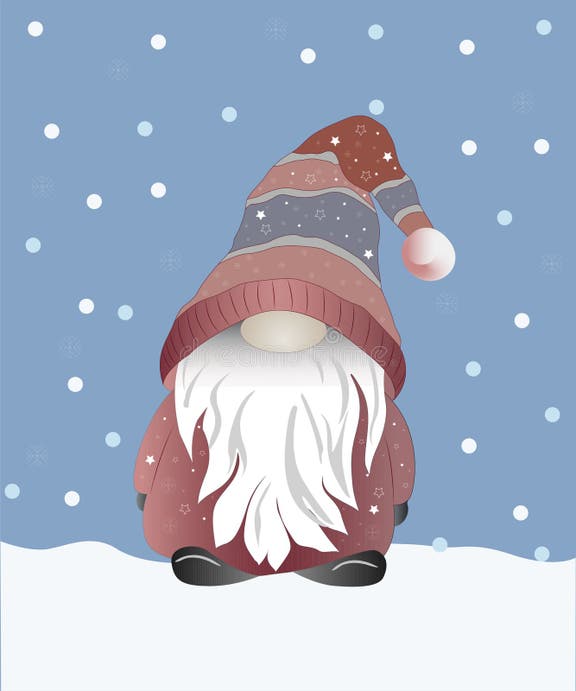 Web Christmas Card with Cute Gnome Stock Vector - Illustration of cute ...