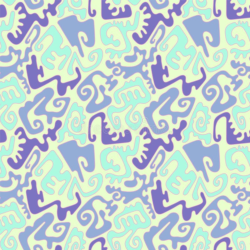 Vector Surreal Colorful Seamless Srtwork with Wave Hand Drawn Patterns ...