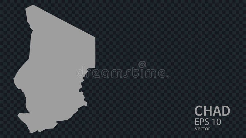 Flat Vector Map of Chad with Borders Isolated on Background Flat Style ...