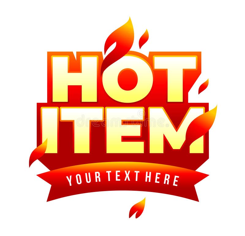 Label Hot Item Vector with Fire Flame Stock Vector - Illustration of ...