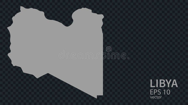 Flat Vector Map of Libya with Borders, Isolated on Background Flat ...