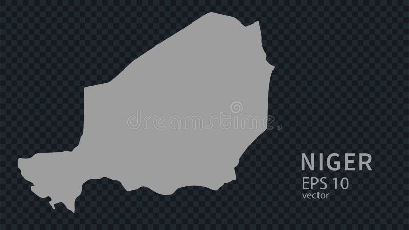 Flat Vector Map of Niger with Borders, Isolated on Background Flat ...