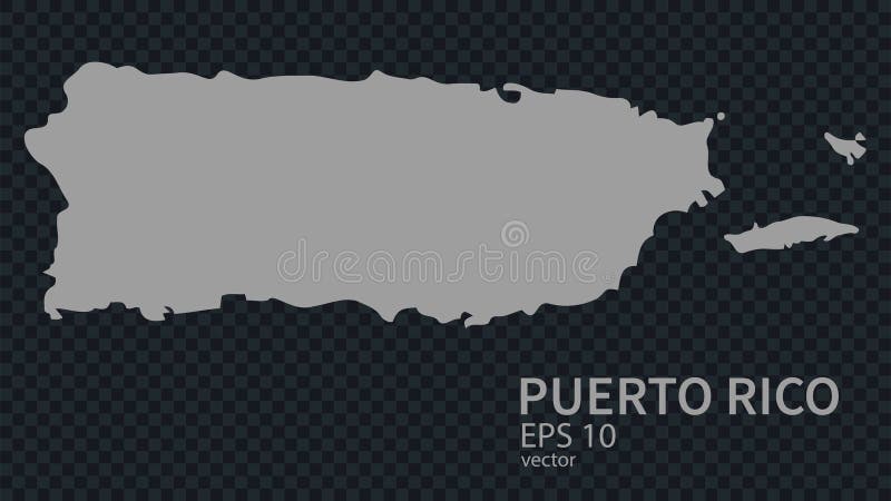 Flat Vector Map of Puerto Rico with Borders, Isolated on Background ...