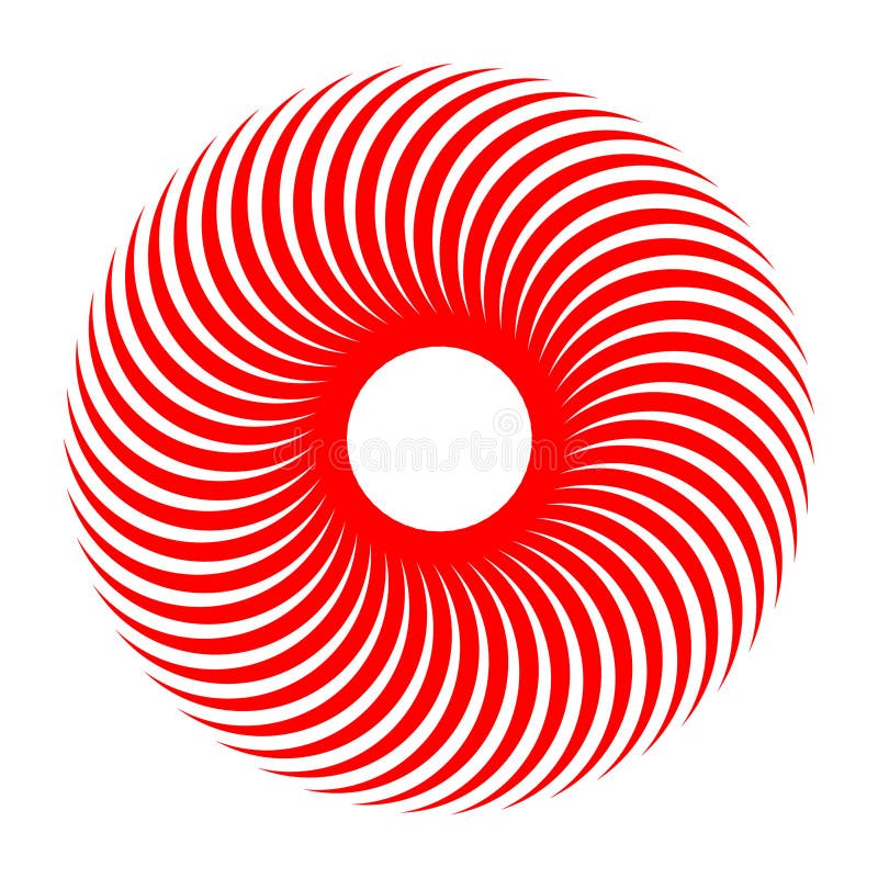 Red Striped Curved Lines Circle Logo Vector Illustration Stock Vector ...