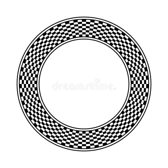 Checkered Circle Frame Vector Art Stock Vector - Illustration of board ...