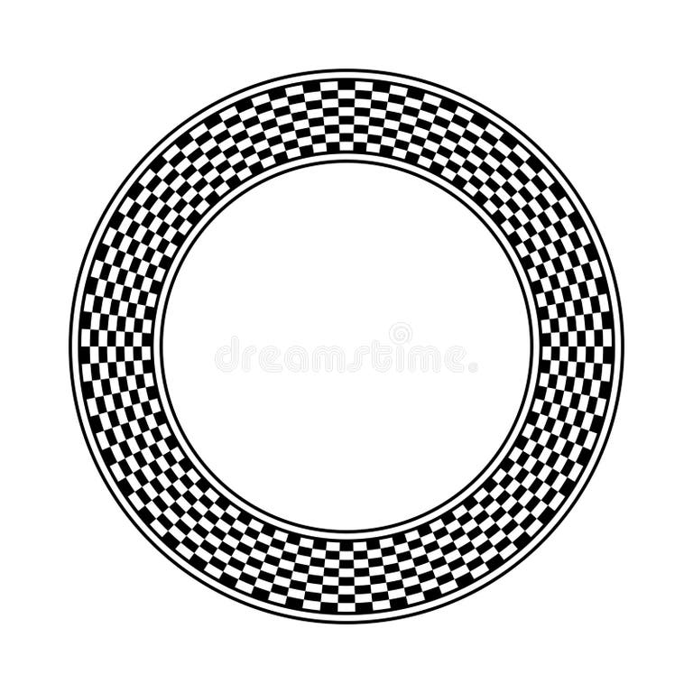 Checkered Circle Frame Vector Art Stock Vector - Illustration of board ...
