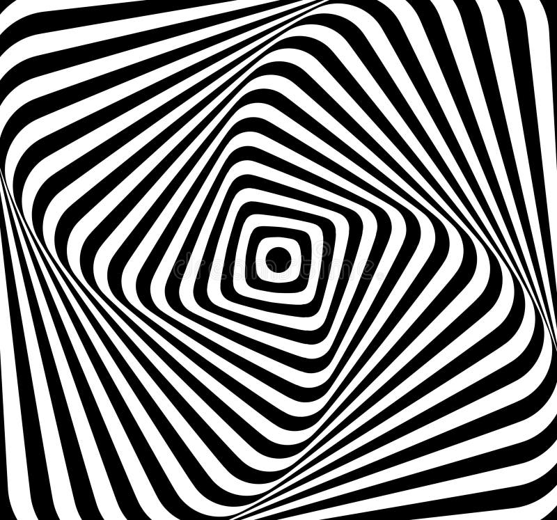 3d Optical Illusion Distorted Wavy Lines Square Background Stock Vector ...