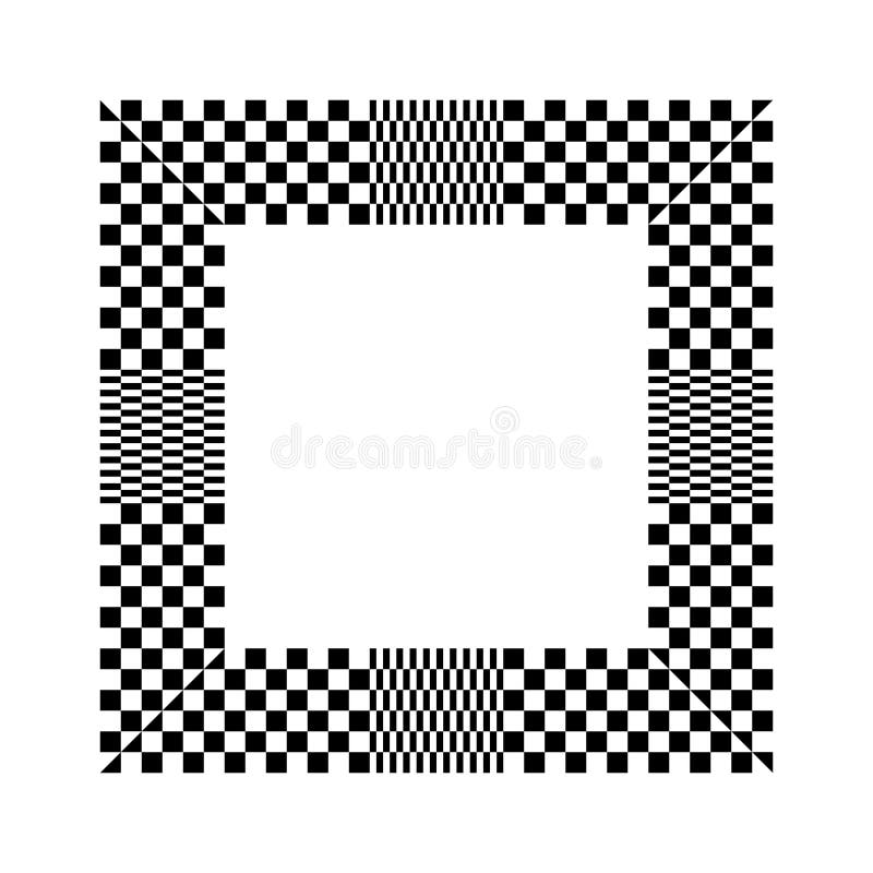 Black and White Checkered Squares Frame Vector Illustration Stock ...